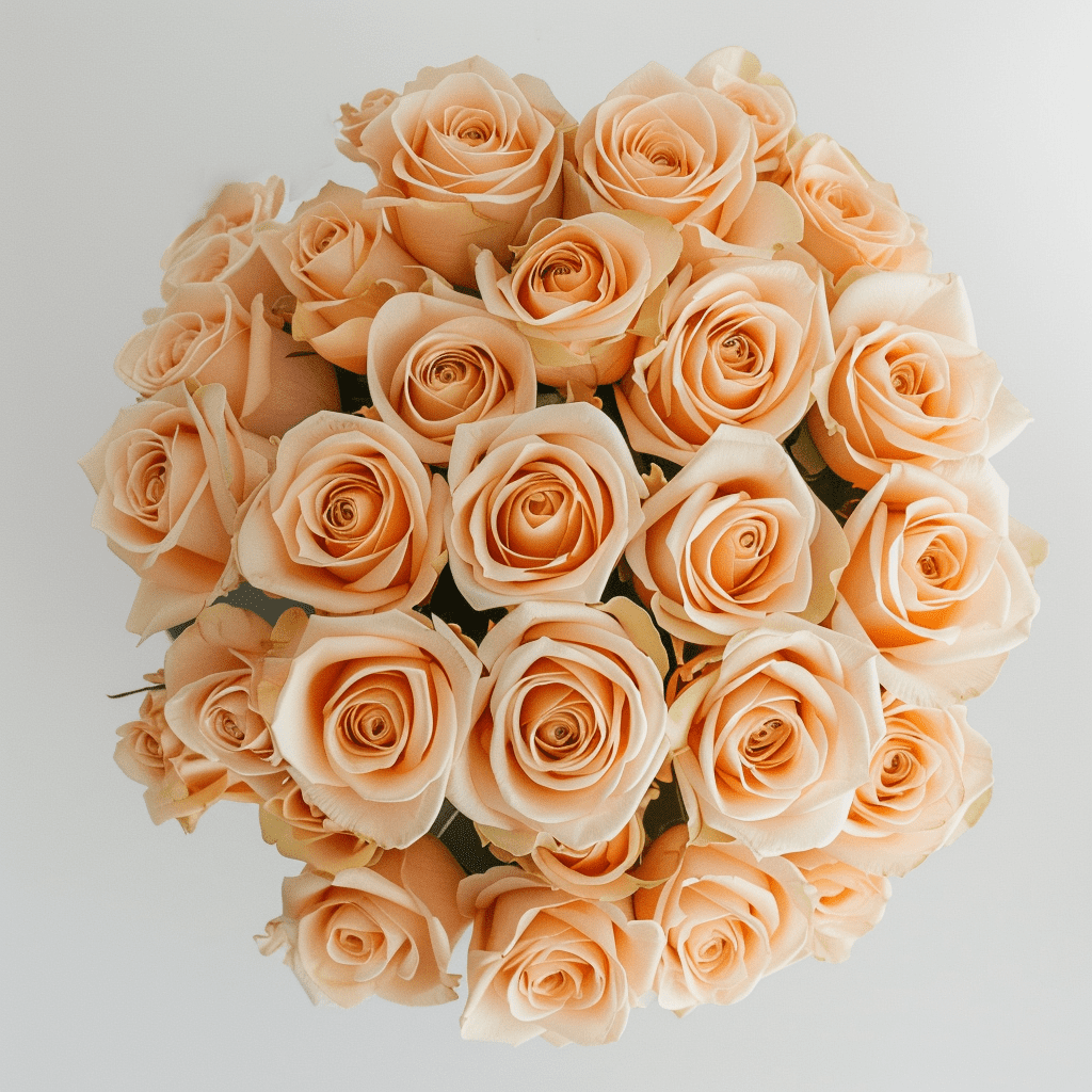 Two Dozen Peach Roses- Beautiful Fresh Cut Flowers- Express Delivery ...