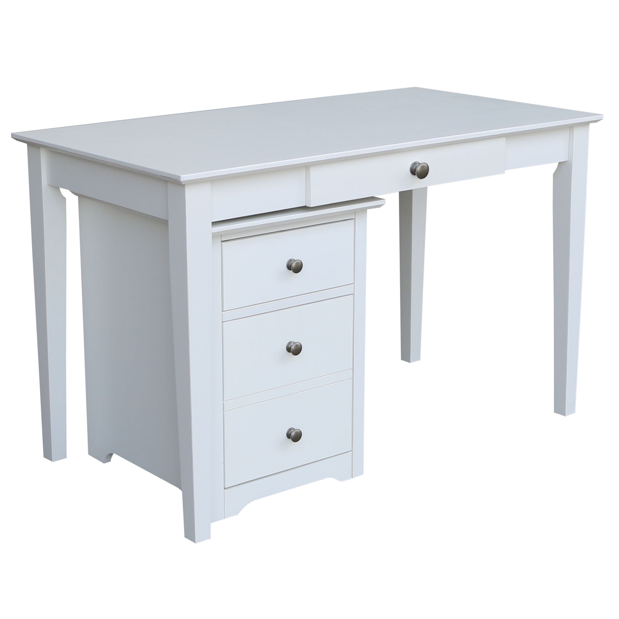 Two Drawer File Cabinet with Desk - Hand Rubbed Beach White - Walmart.com