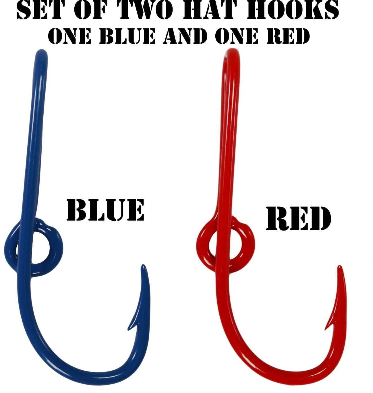 Two Eagle Claw Blue and Red Hat Hook Fish Hook for Hat Fish Hook Money ...