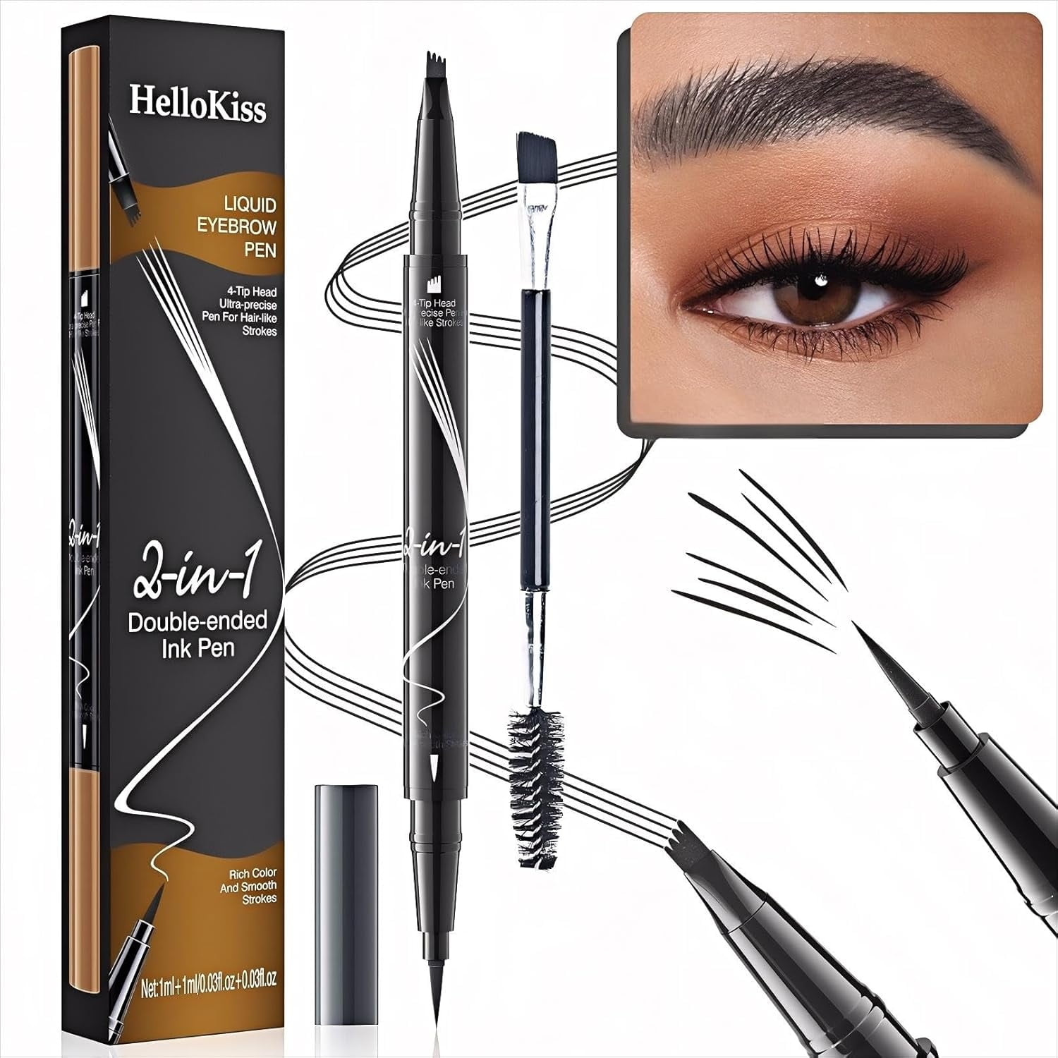Two Eyebrow Pencils, 2025 NEW Waterproof Magic Eyebrow Pencil, Dual ...