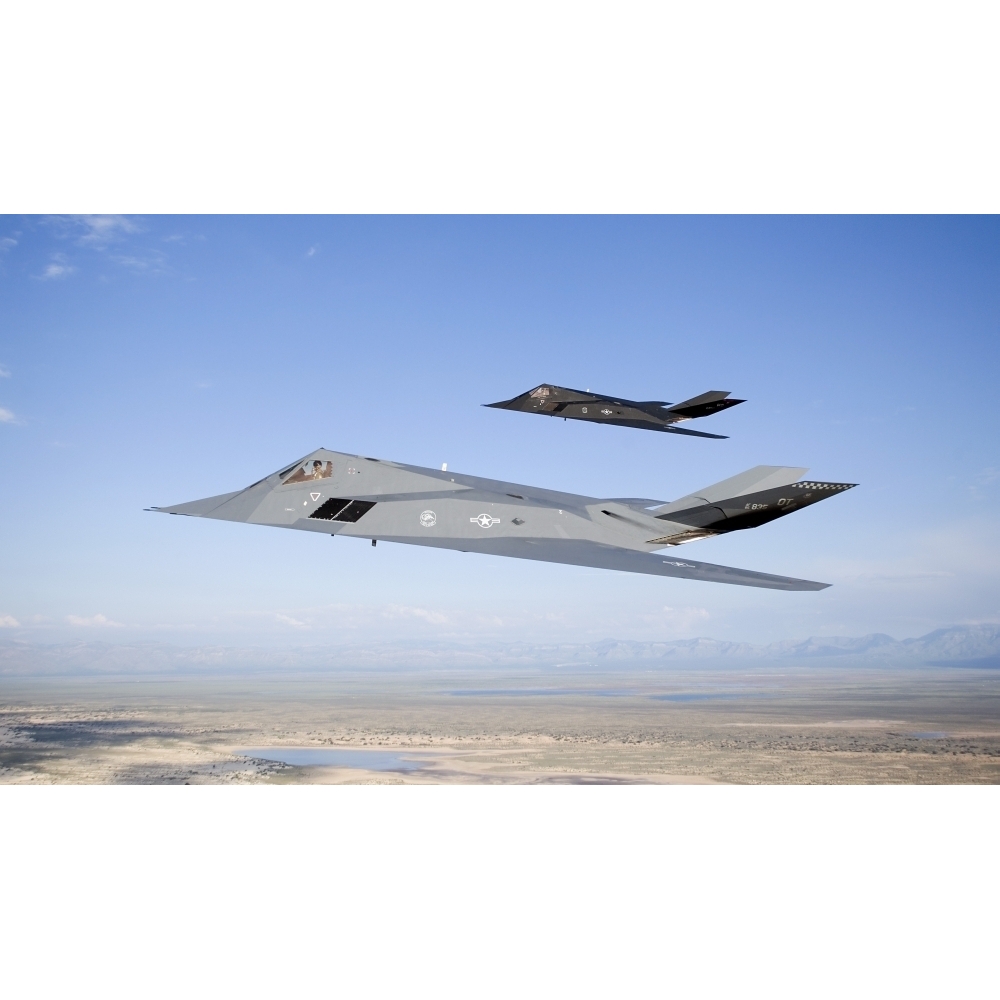 Two F-117 Nighthawk stealth fighters in flight over Mexico Poster Print ...