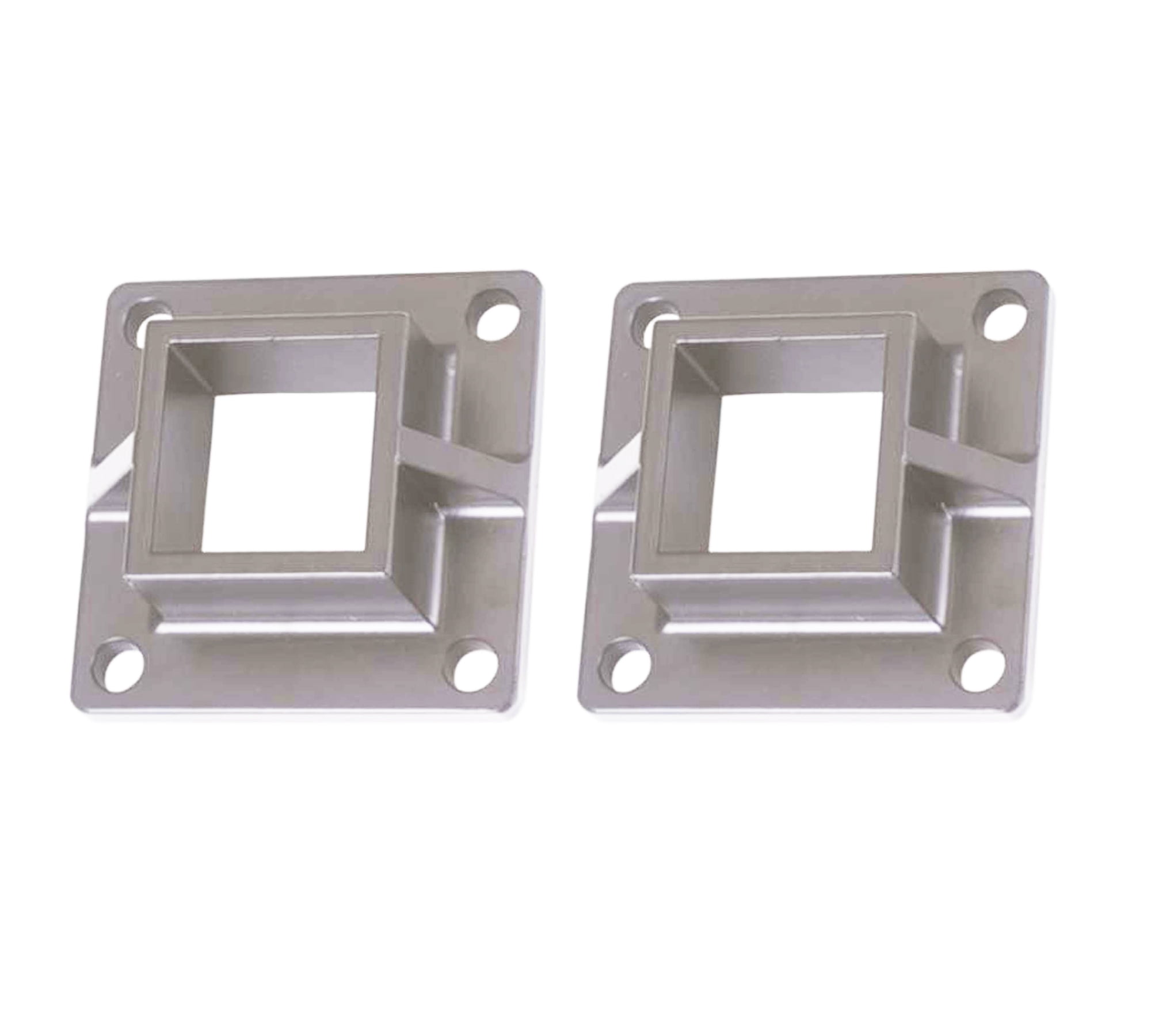 Two FLOOR MOUNT BRACKET 3" Square Aluminum Fence Posts NW6173H-MI ...