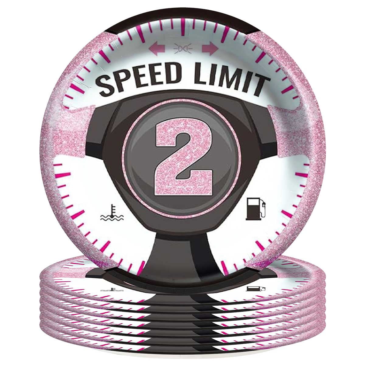 Two Fast 2 Curious 2nd Pink Plates Birthday Decorations Party Supplies ...