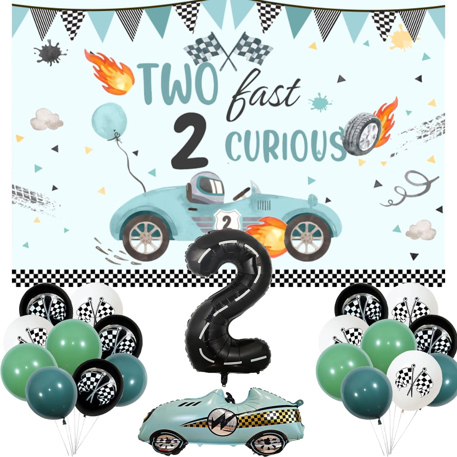 Two Fast 2 Curious Decoration for Boys Girls, Two Fast Birthday ...