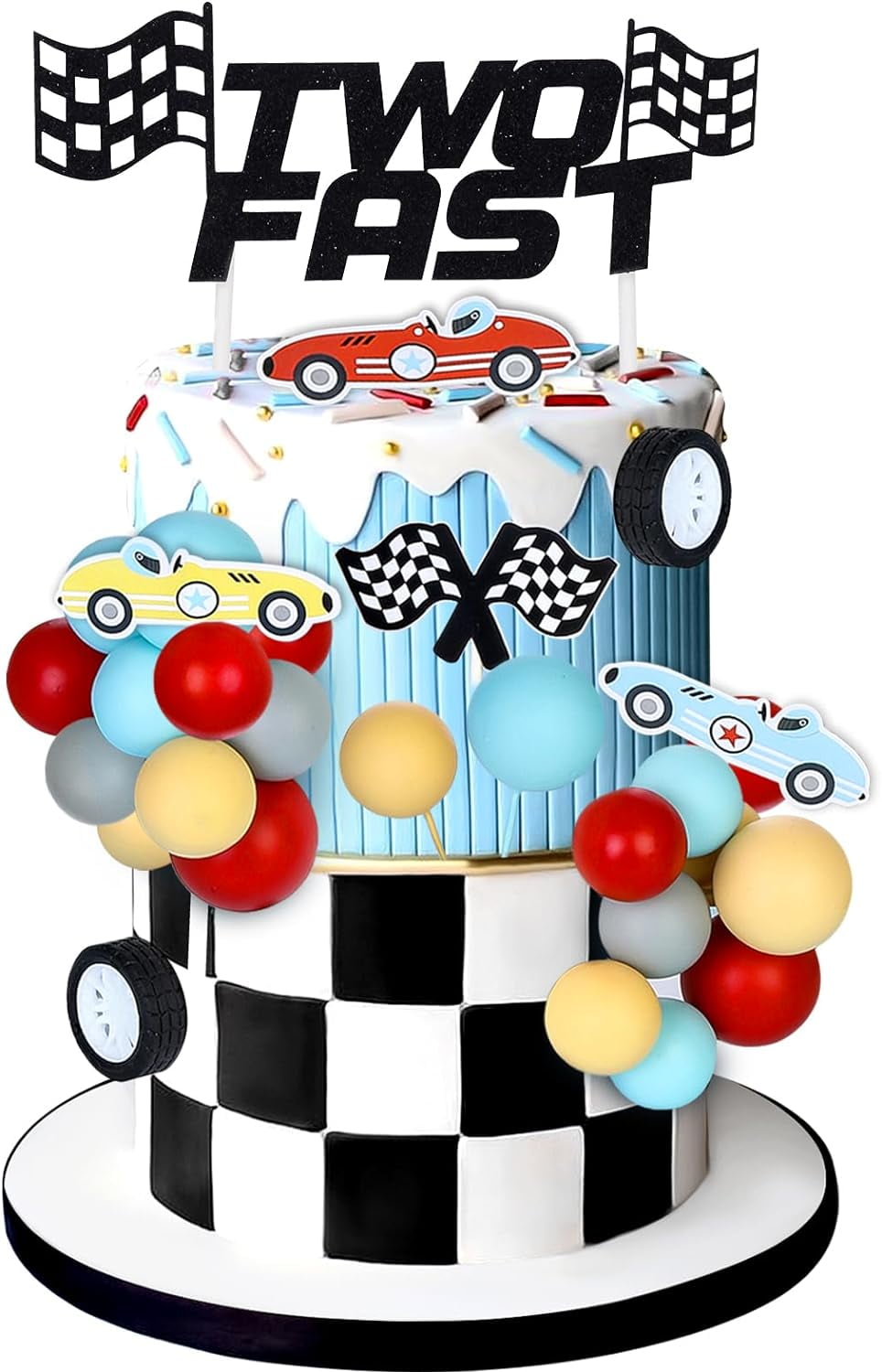 Two Fast Race Car Birthday Cake Toppers, by Funmemoir - Walmart.com