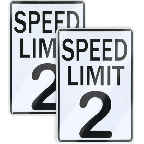 Two Fast Birthday Decor Metal Tin Signs 2-Pack Speed Limit 2 MPH ...