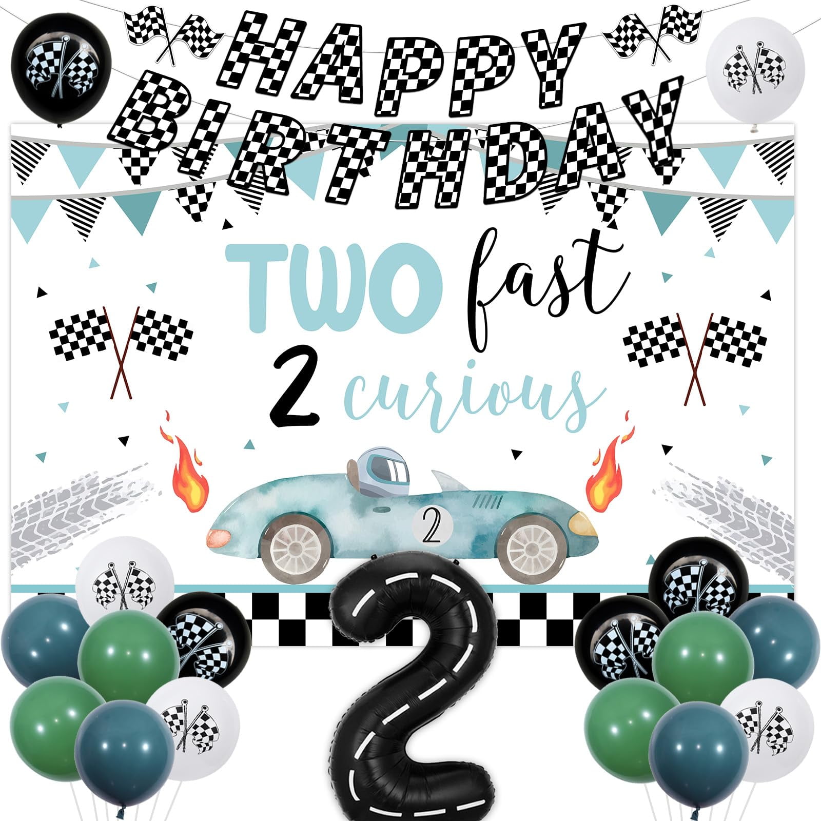 Two Fast Birthday Decorations OIF8 Boy, Two Fast 2 Curious Birthday ...