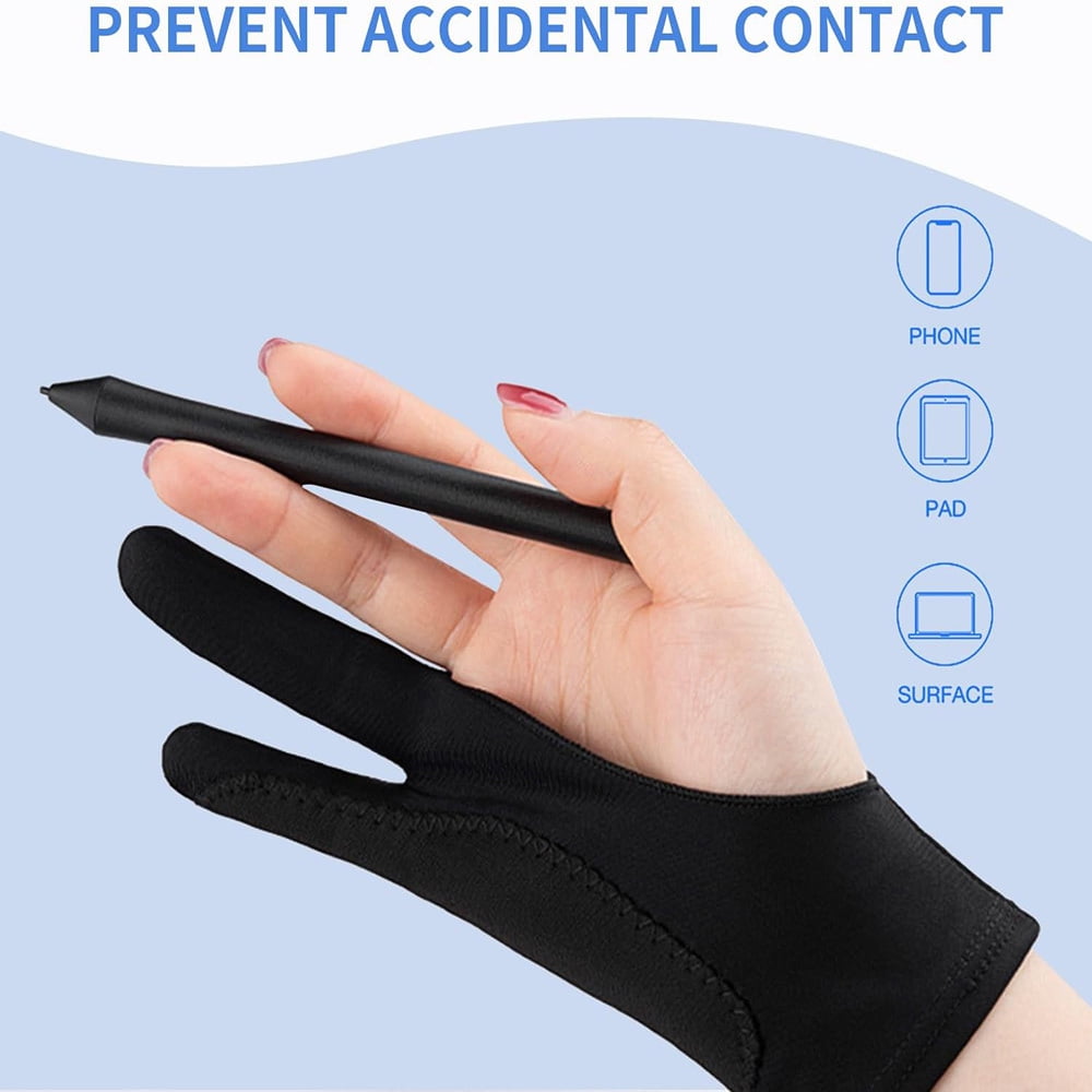 Two Finger Anti Smudge Artist Drawing Gloves for iPad Graphic Tablet ...
