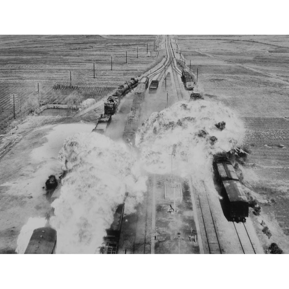 Two Fireballs Of Napalm Explode On North Korean Railroad Cars On The ...