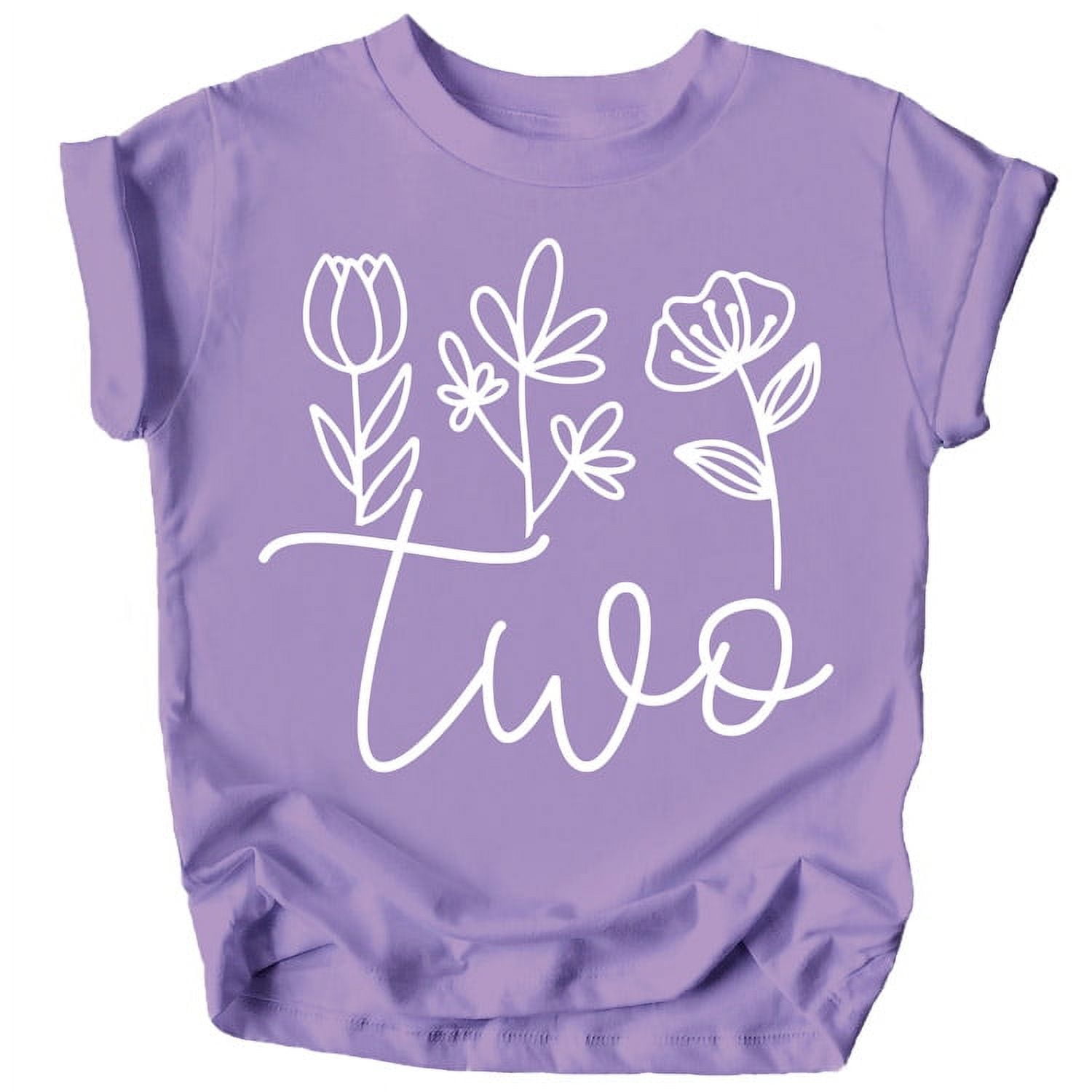 Two Floral 2nd Birthday Shirt for Toddler Girls Second Birthday Outfit ...