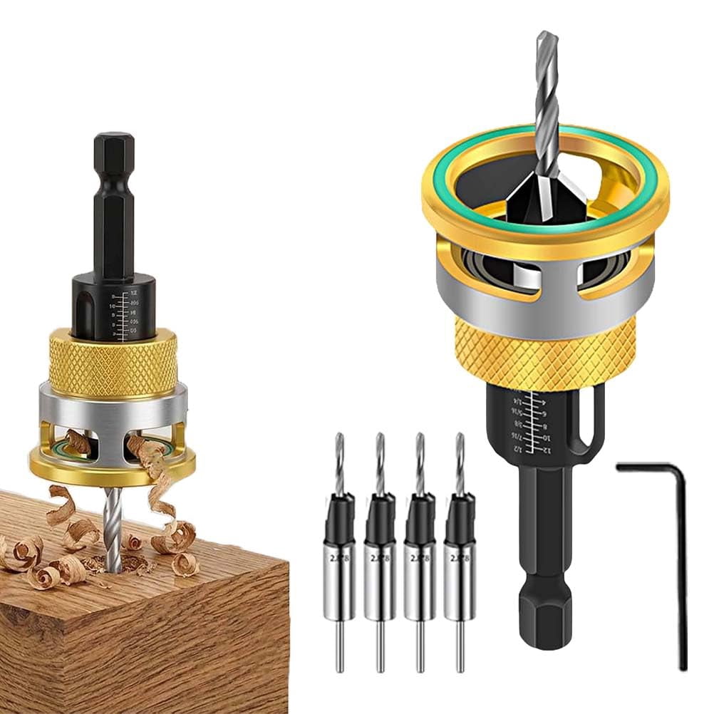 Two-Flute Counterbore with Depth Stop,Adjustable Countersink Drill Bit ...