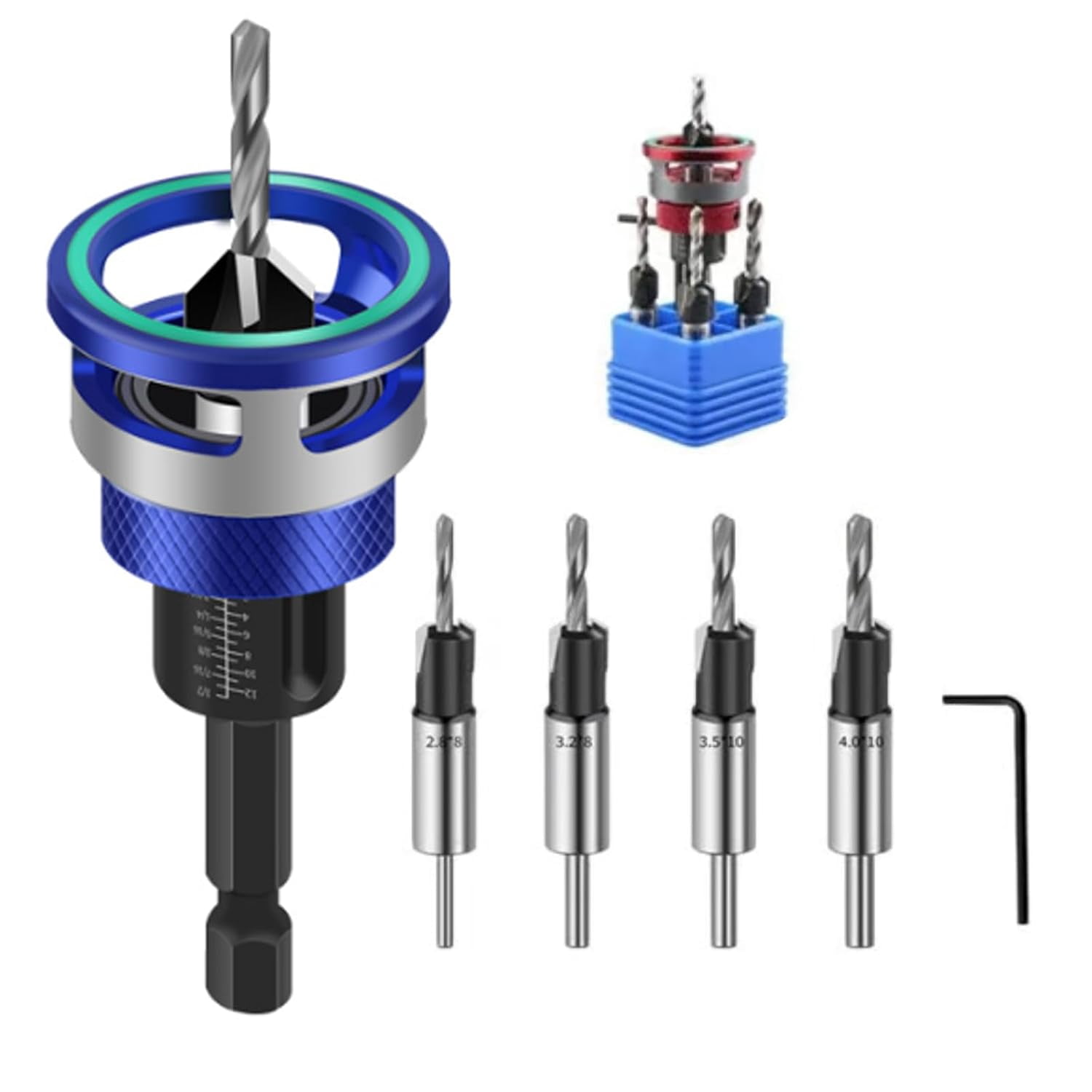 Two-Flute Counterbore with Depth Stop, Adjustable Depth, Carbon Steel ...