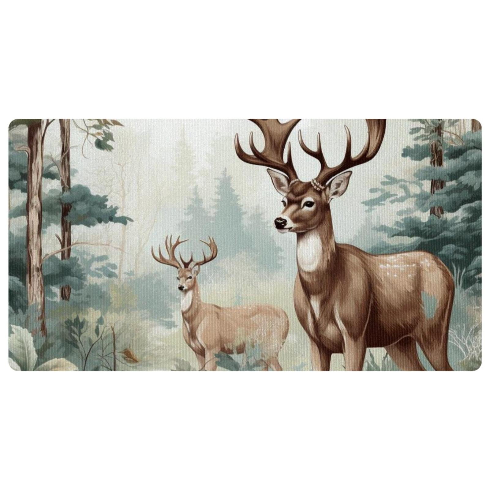 Two Forest Deer Kitchen Mat,Cushioned Anti Fatigue Waterproof Kitchen ...