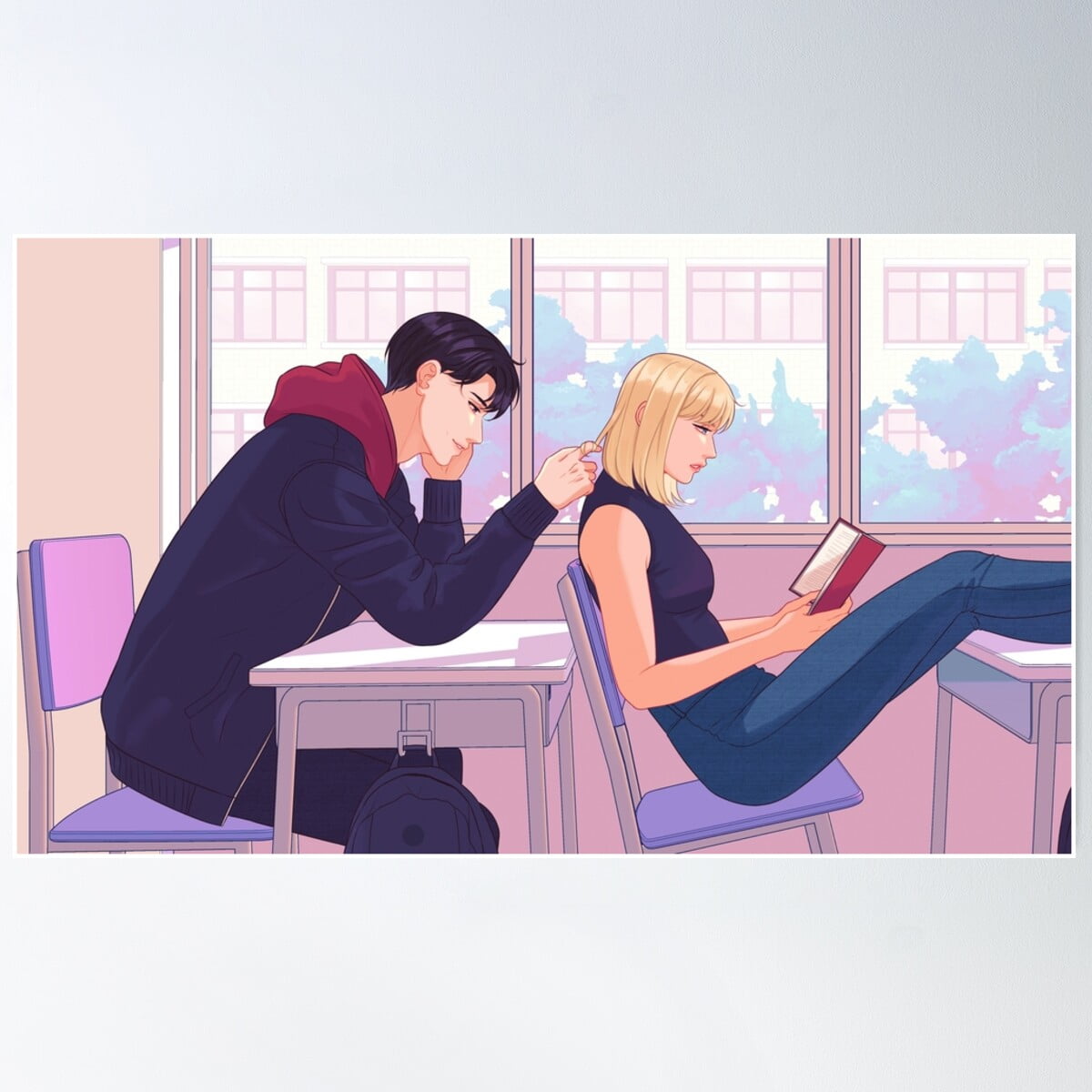 Two Friends In A Classroom | Match Made In Hell Webtoon Poster Wall Art ...