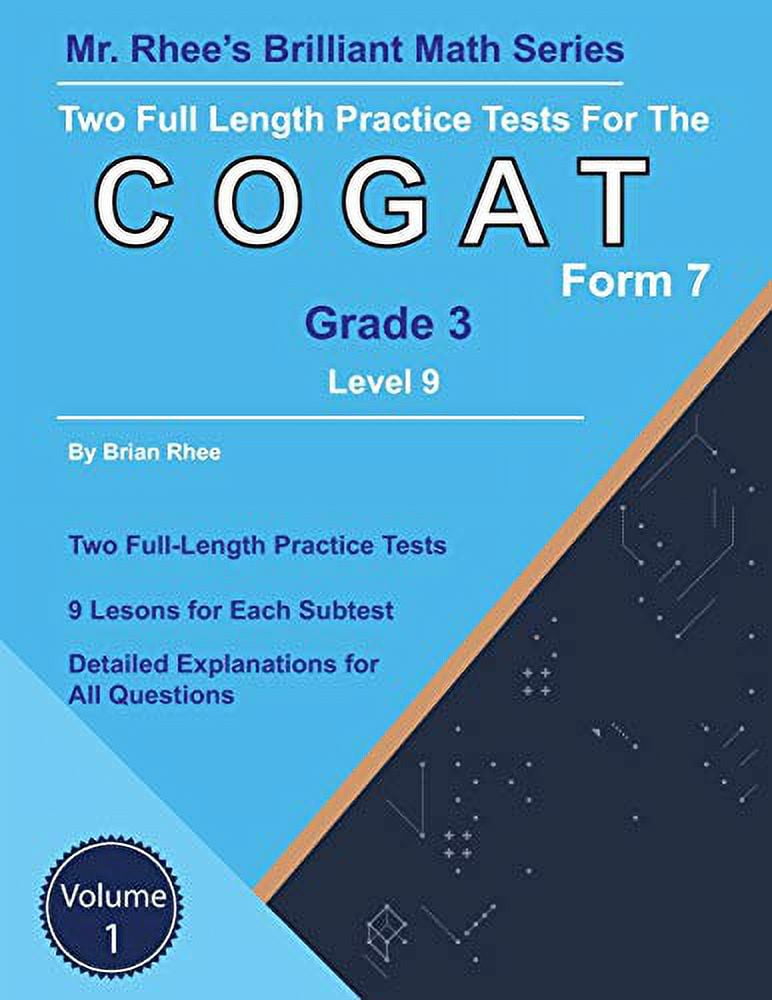 Pre-Owned Two Full Length Practice Tests for the CogAT Grade 3 Level 9 ...