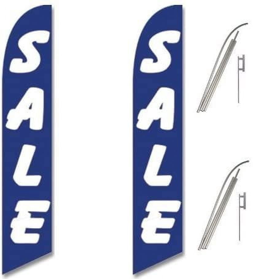 Two Full Sleeve Swooper Flags w/ Poles & Spikes SALE Blue with Big ...