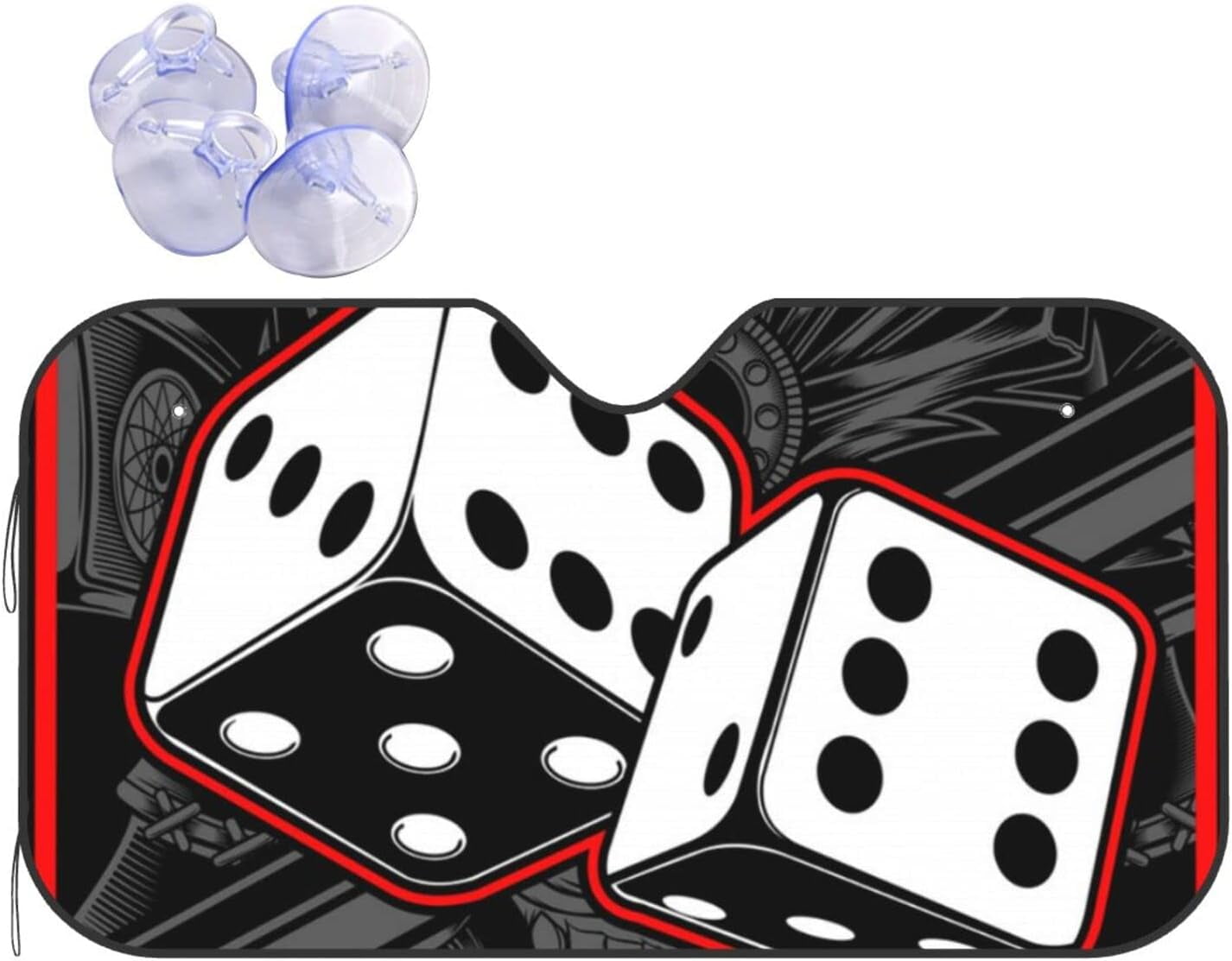 Two Giant Dice Pattern Sun Shade Car Front Window Sunshade for Most ...