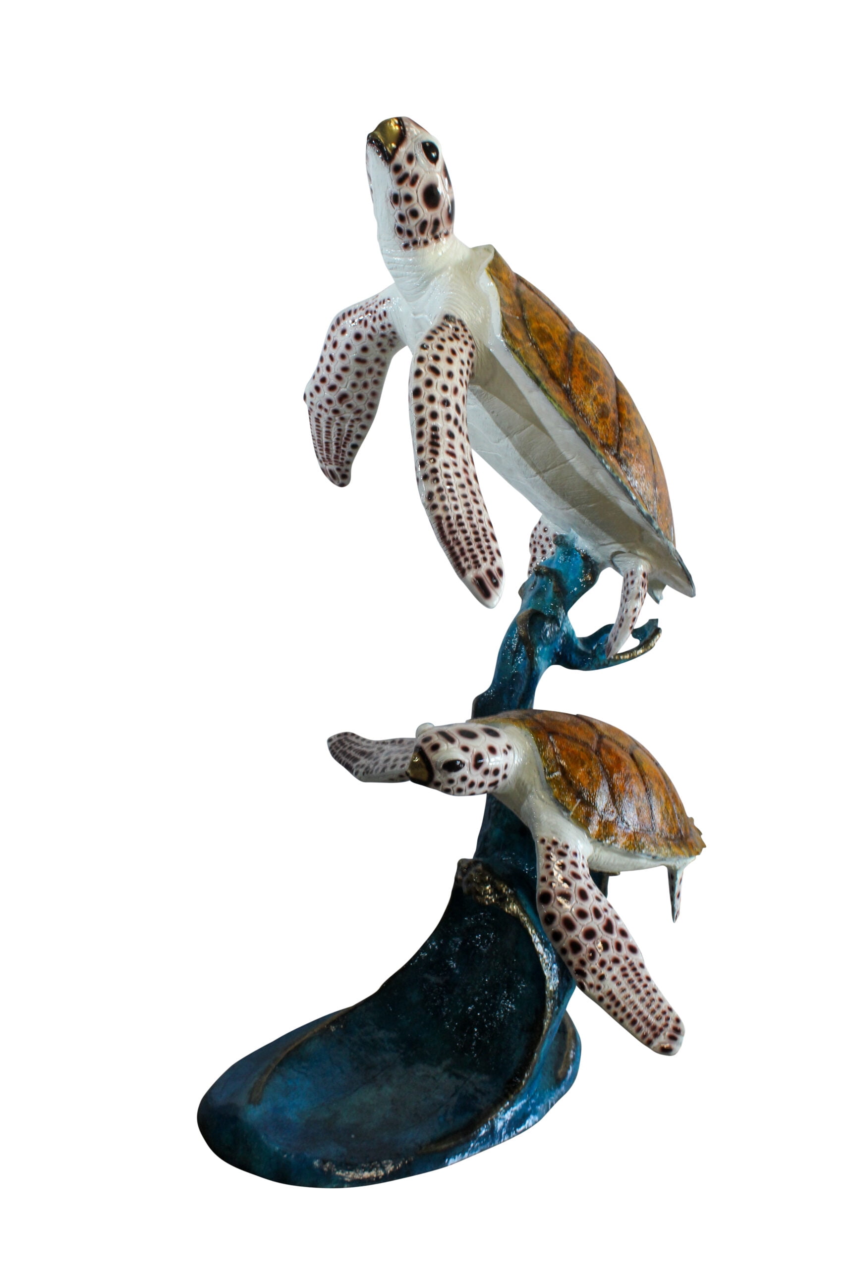 Nifao Two Giant Sea Turtles Outdoor Fountain Statue on Coral Base ...