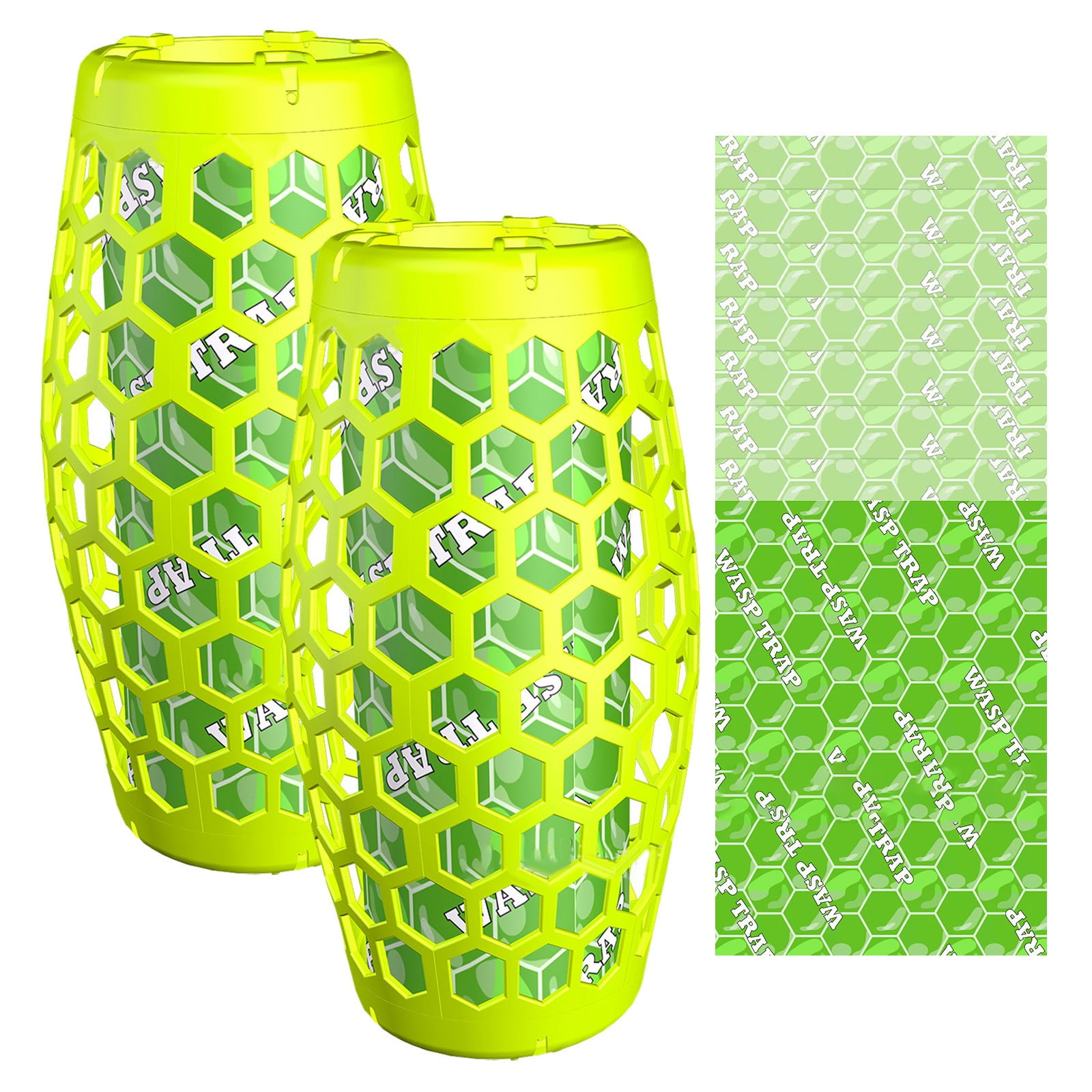 Two Green Outdoor Hanging Bee Traps for Wasps, Mud Daubers, Carpenter ...