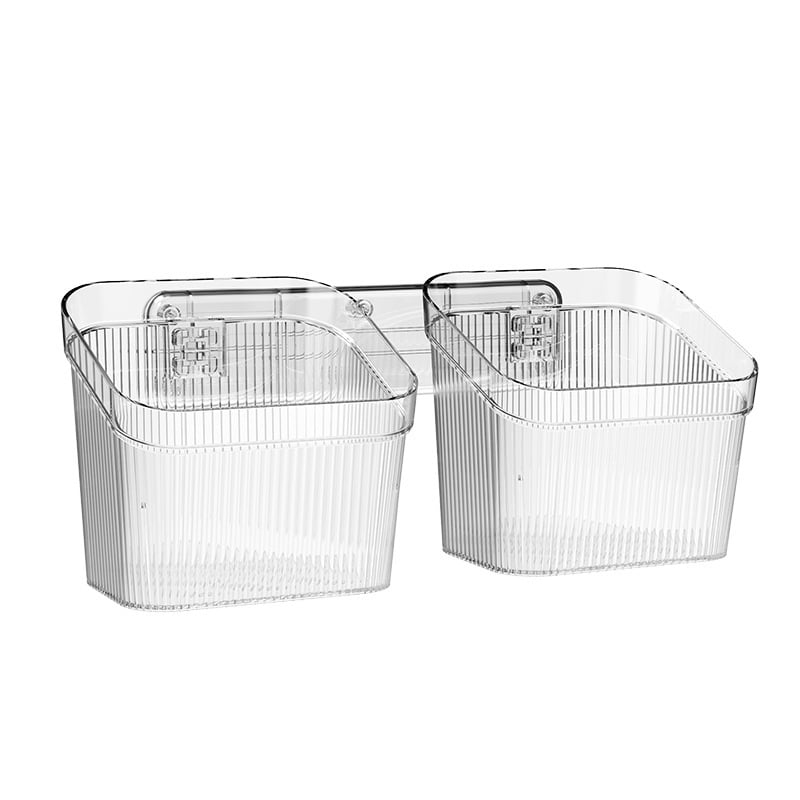 Two Grid Garlic Container 1Pcs, Wall-Mounted White Dustproof Ginger ...