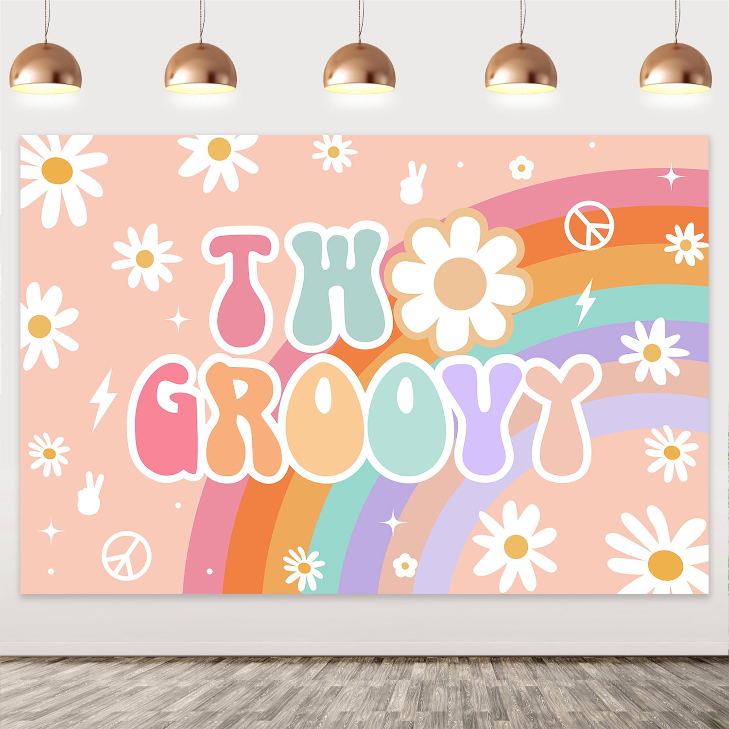 Two Groovy Birthday Party Decorations Two Groovy Birthday Backdrop ...