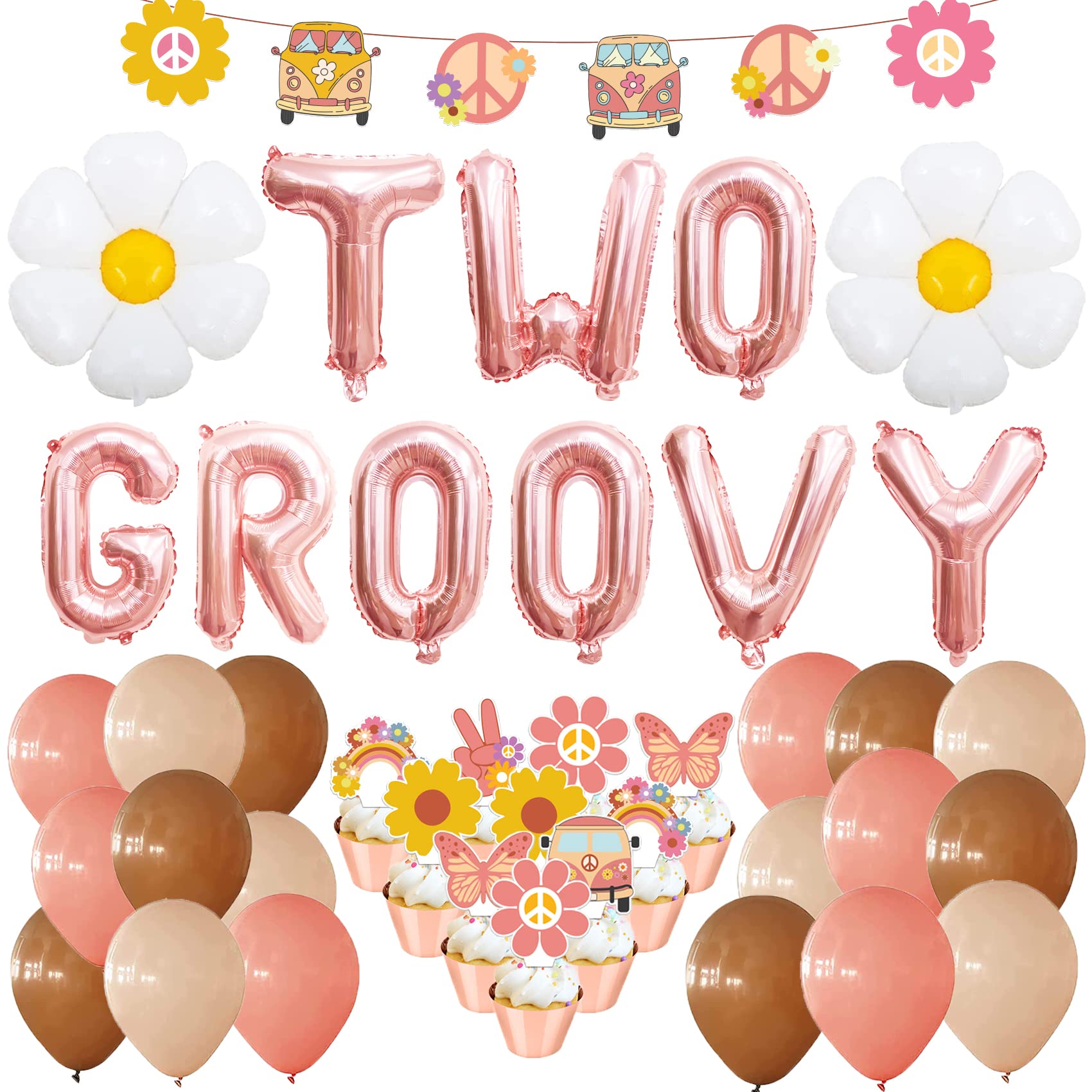 Two Groovy Decorations Groovy Birthday Decorations Flower Decorations 2 ...