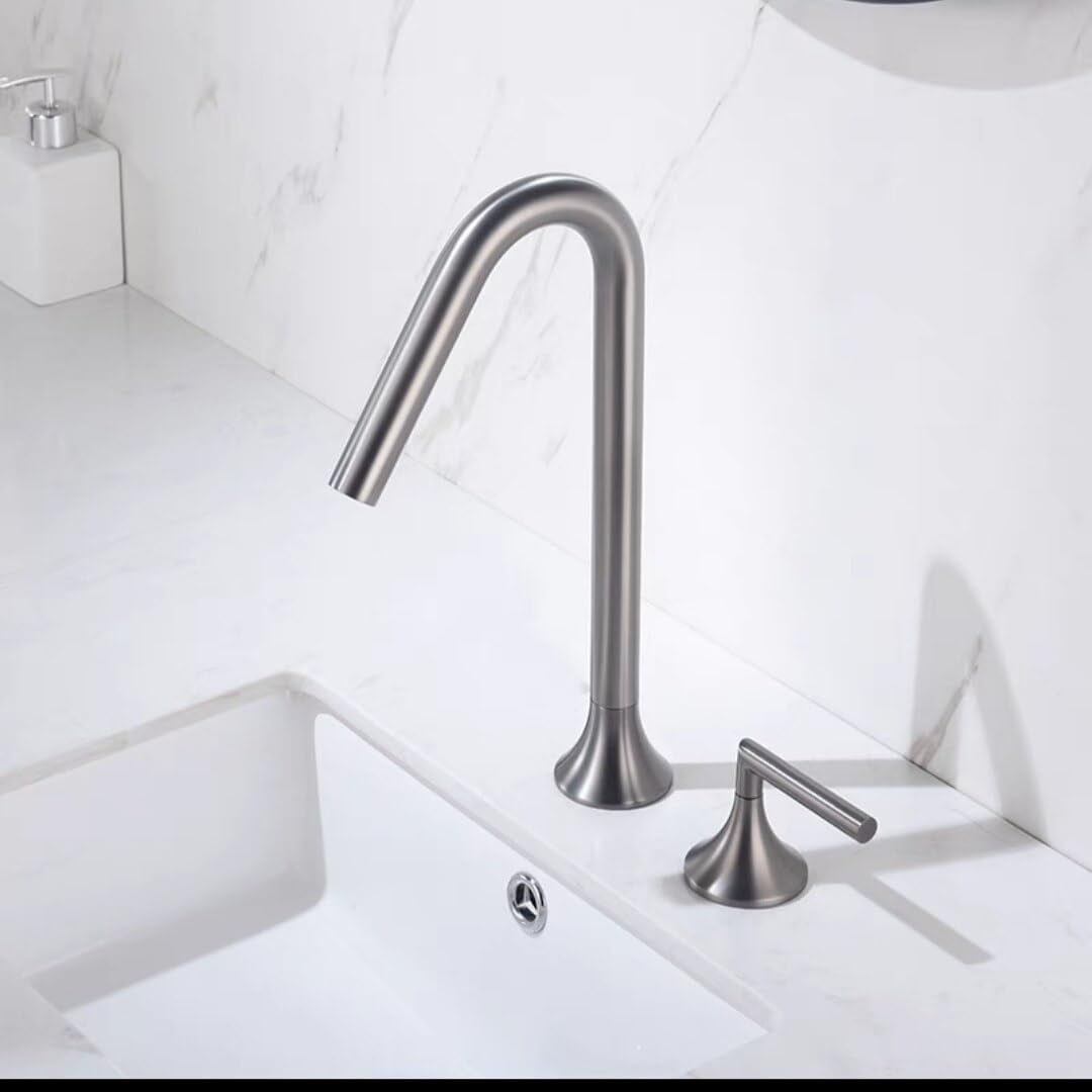 Two Handle Tall Brass Faucet Mixer Tap Basin Faucet Torneira Gourmet De ...