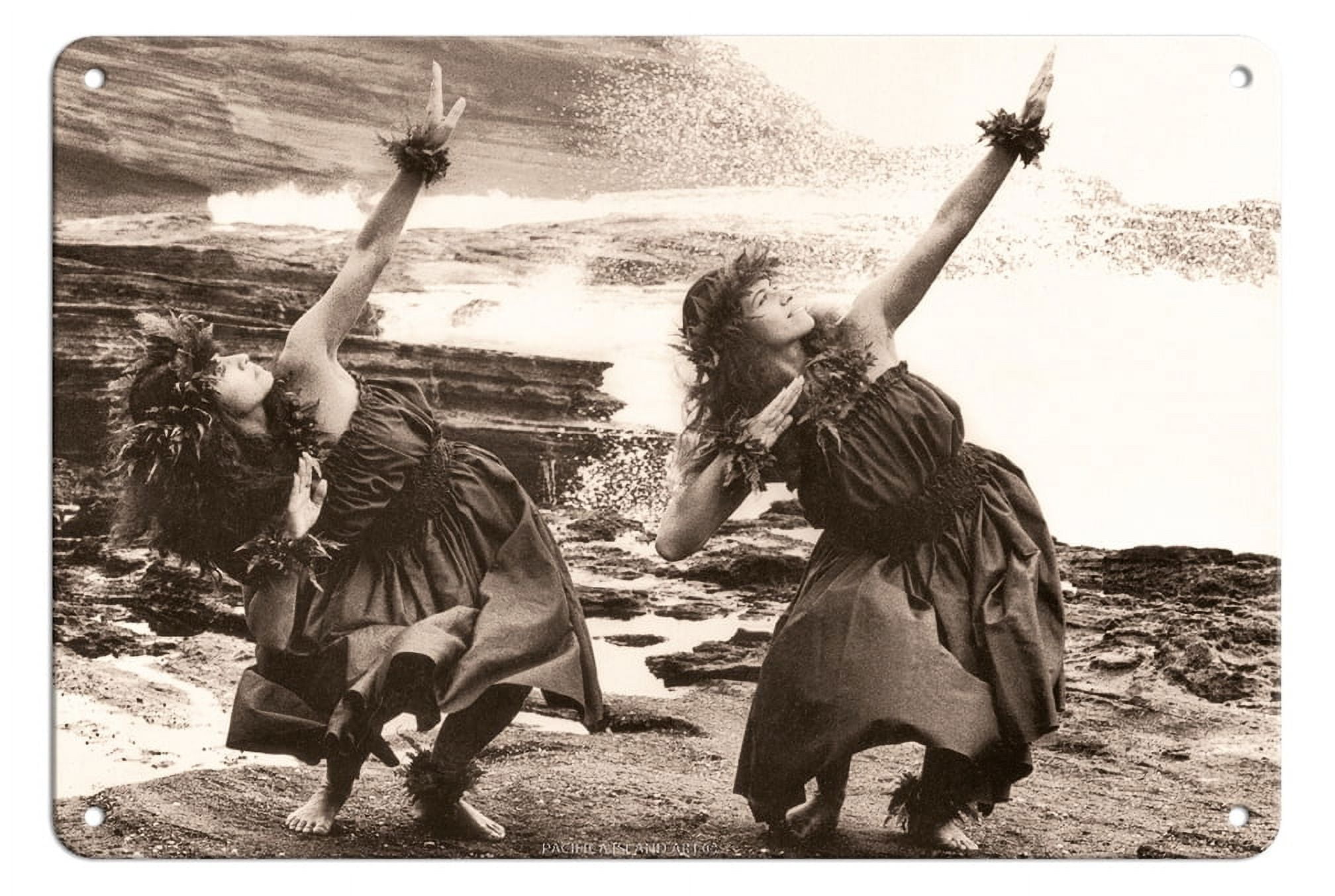 Two Hawaiian Hula Dancers - Vintage B&W Photograph by Alan Houghton c ...