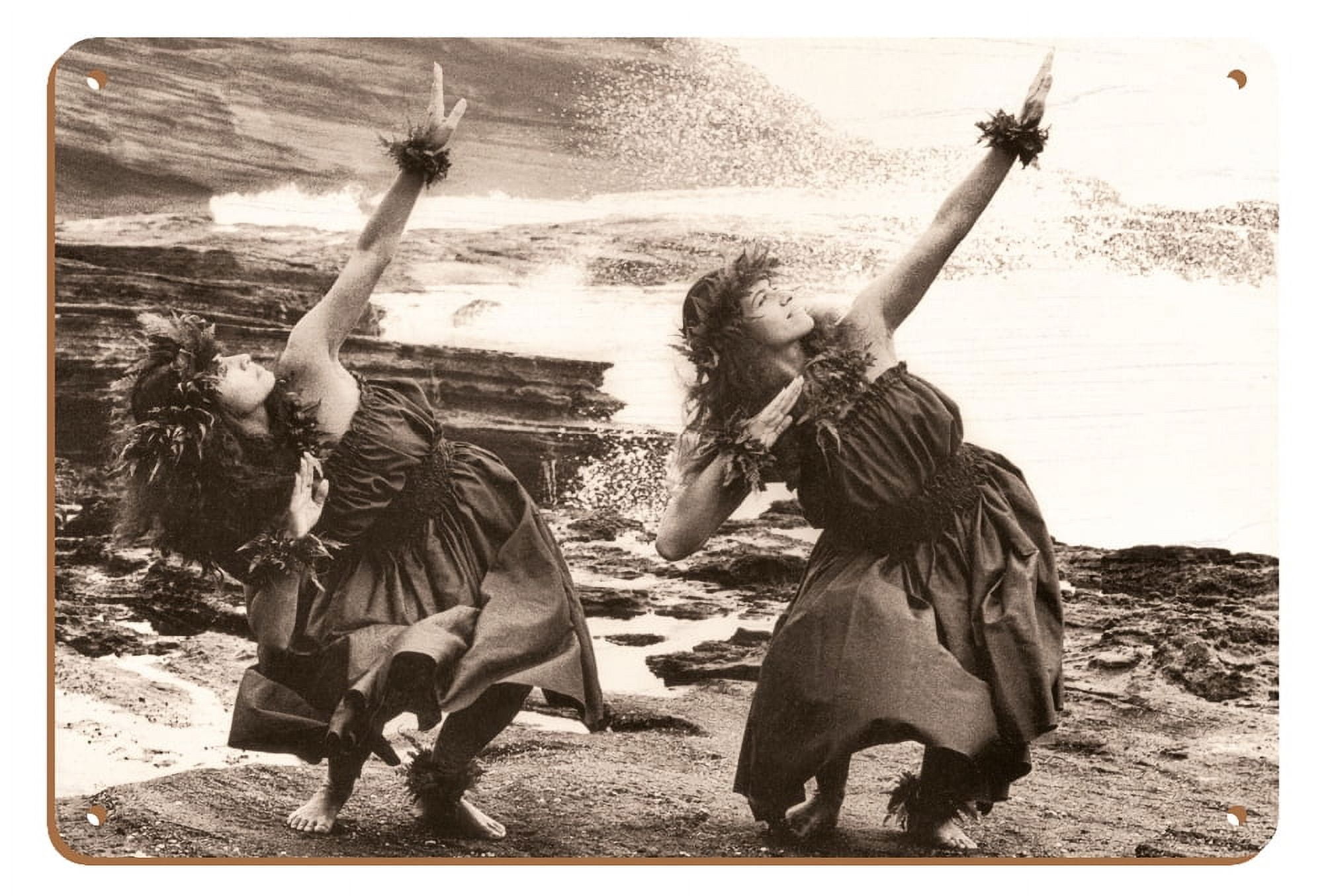 Two Hawaiian Hula Dancers - Vintage B&W Photograph by Alan Houghton c ...
