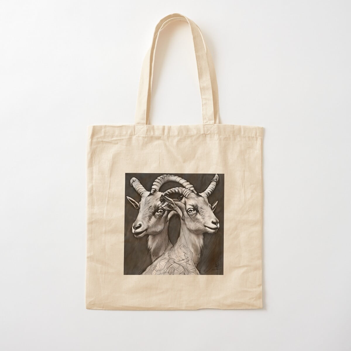 Two Headed Goat Cotton Tote Bag Canvas Tote Bag, Family Gift For Mother ...