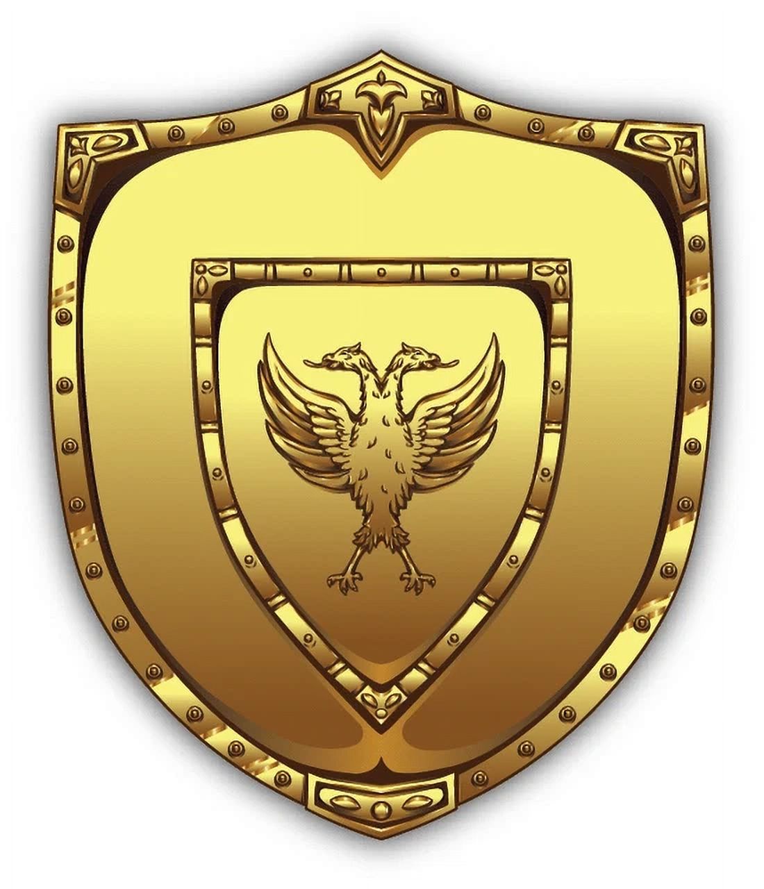Two Headed Griffin Golden Shield Sticker Phone Decal Water Bottle ...