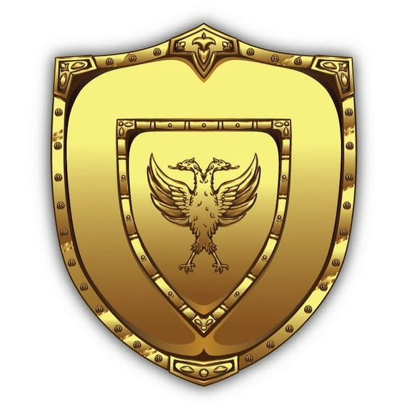 Two Headed Griffin Golden Shield Sticker Phone Decal Water Bottle ...