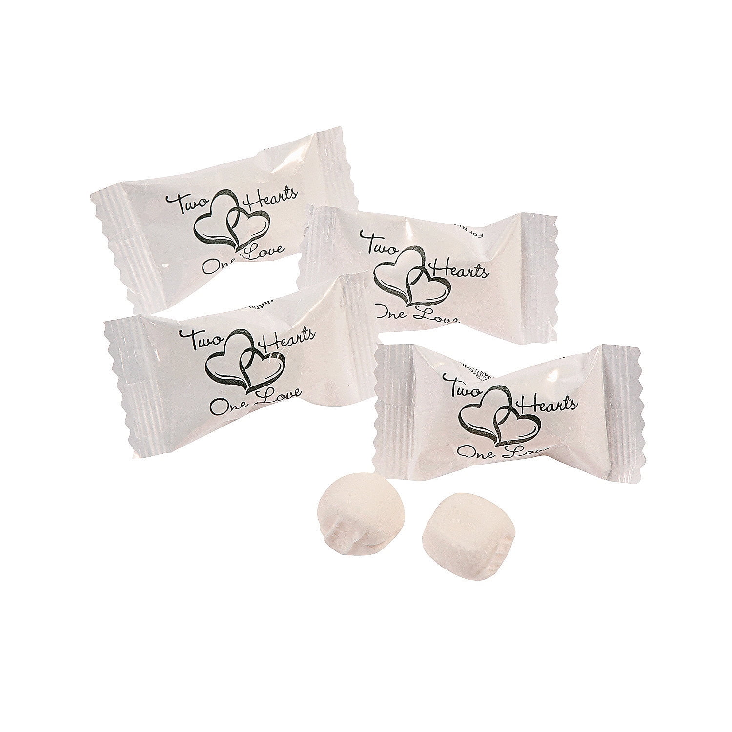 Two Hearts Buttermints Candy, 108 Pieces, Individually Wrapped, Mint ...