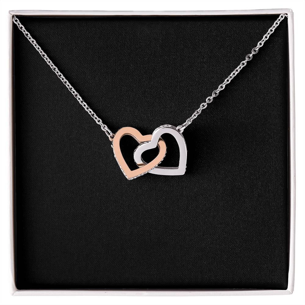 Two Hearts, Interlocking Hearts Necklace, 14K White Gold or 18K Yellow ...