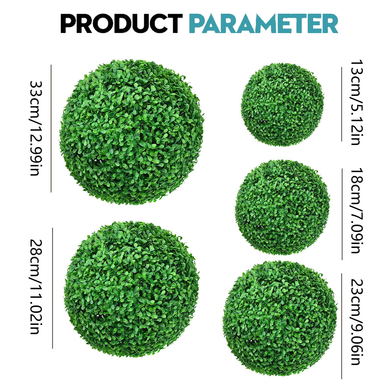 Two Hemispherical Artificial Flowers Artificial Boxwood Topiary Plants ...