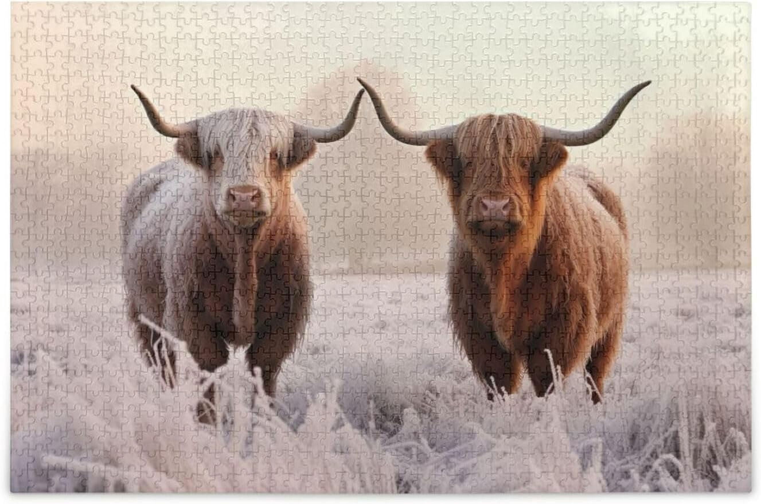 Two Highland Cows Jigsaw Puzzle 1000 PiecesDie-Cut Puzzle Pieces Are ...