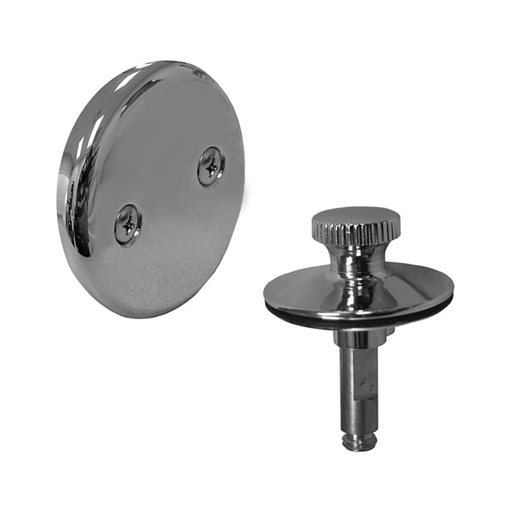 Two-Hole Overflow Plate Trim Kit with Chrome Plated Lift and Turn ...