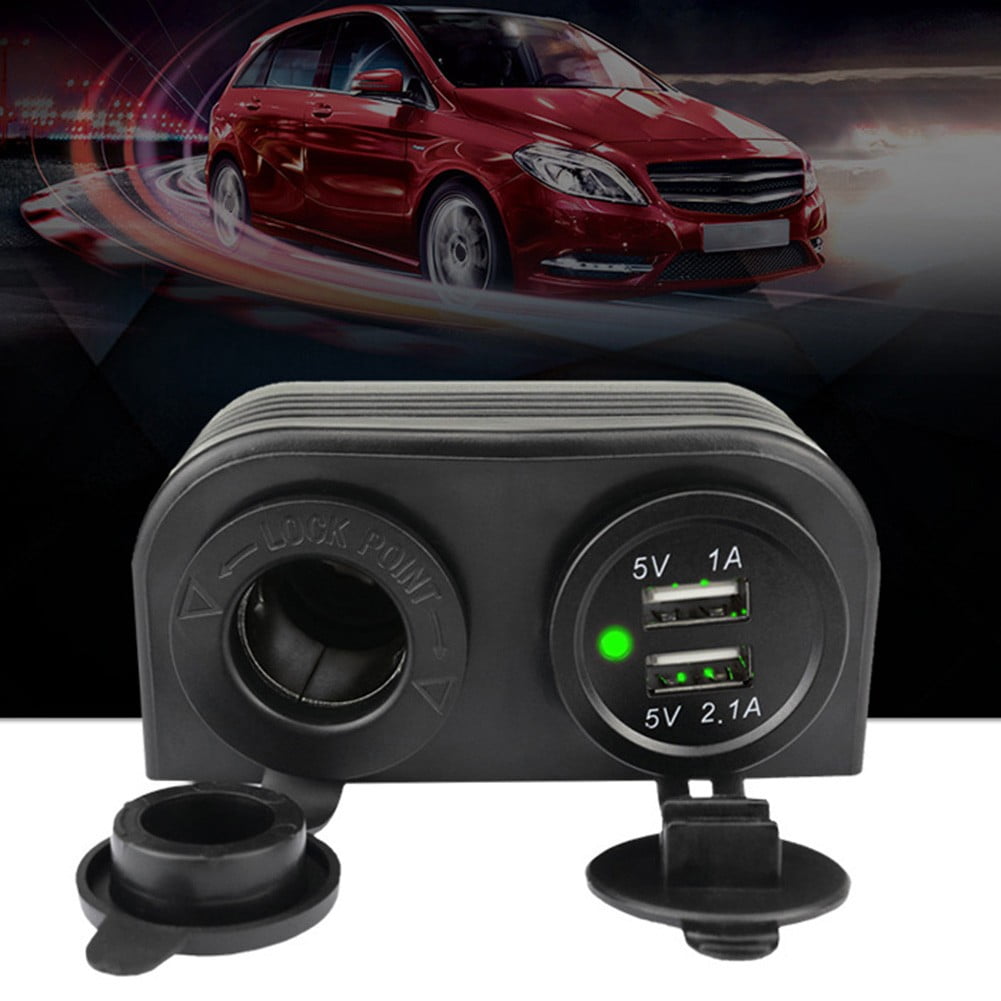 Two Hole Tent Base 4.2A Dual USB Voltmeter Charger 12V/24V Power Socket ...