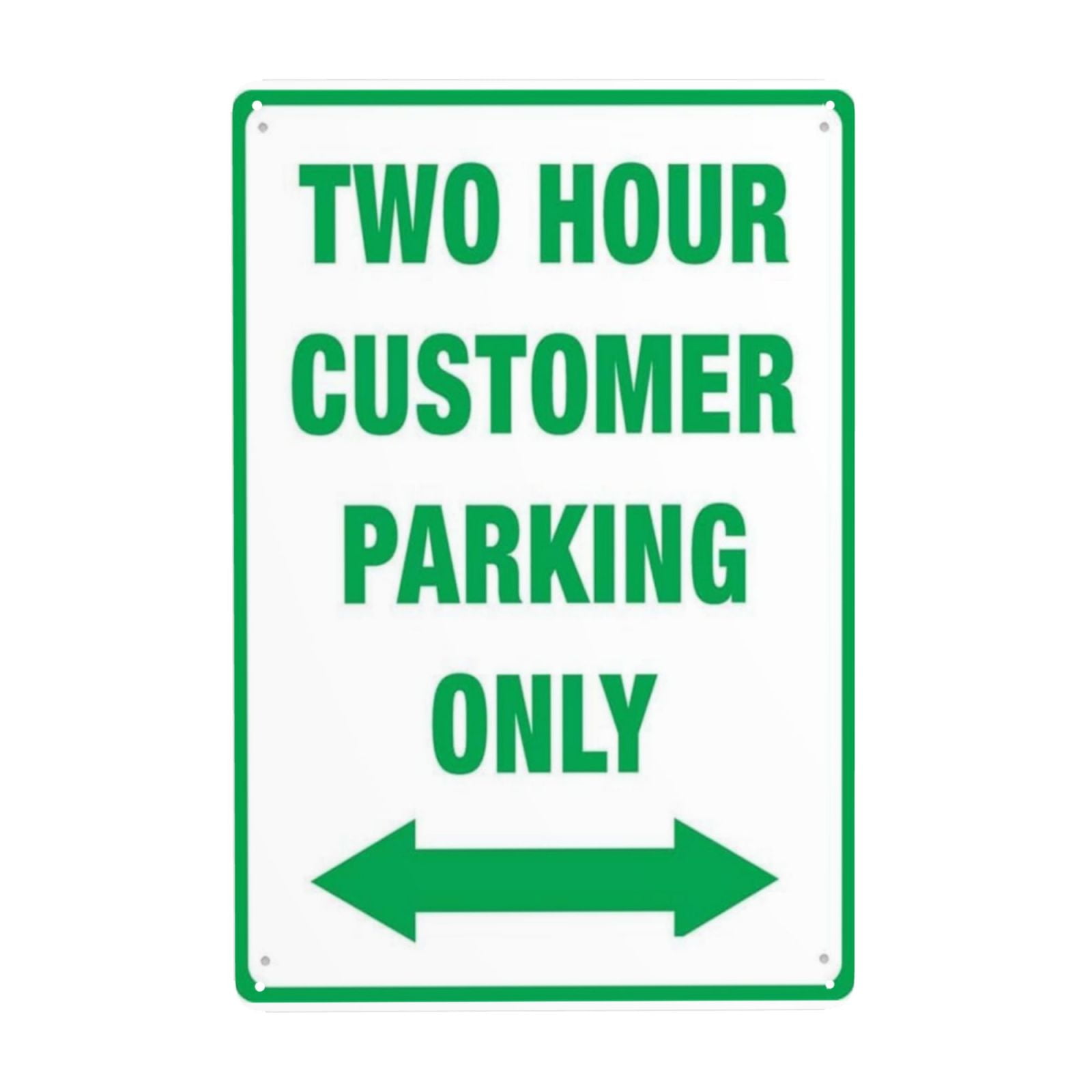 Two Hour Customer Parking Only Two Way Arrow Tin Sign Warning Metal ...