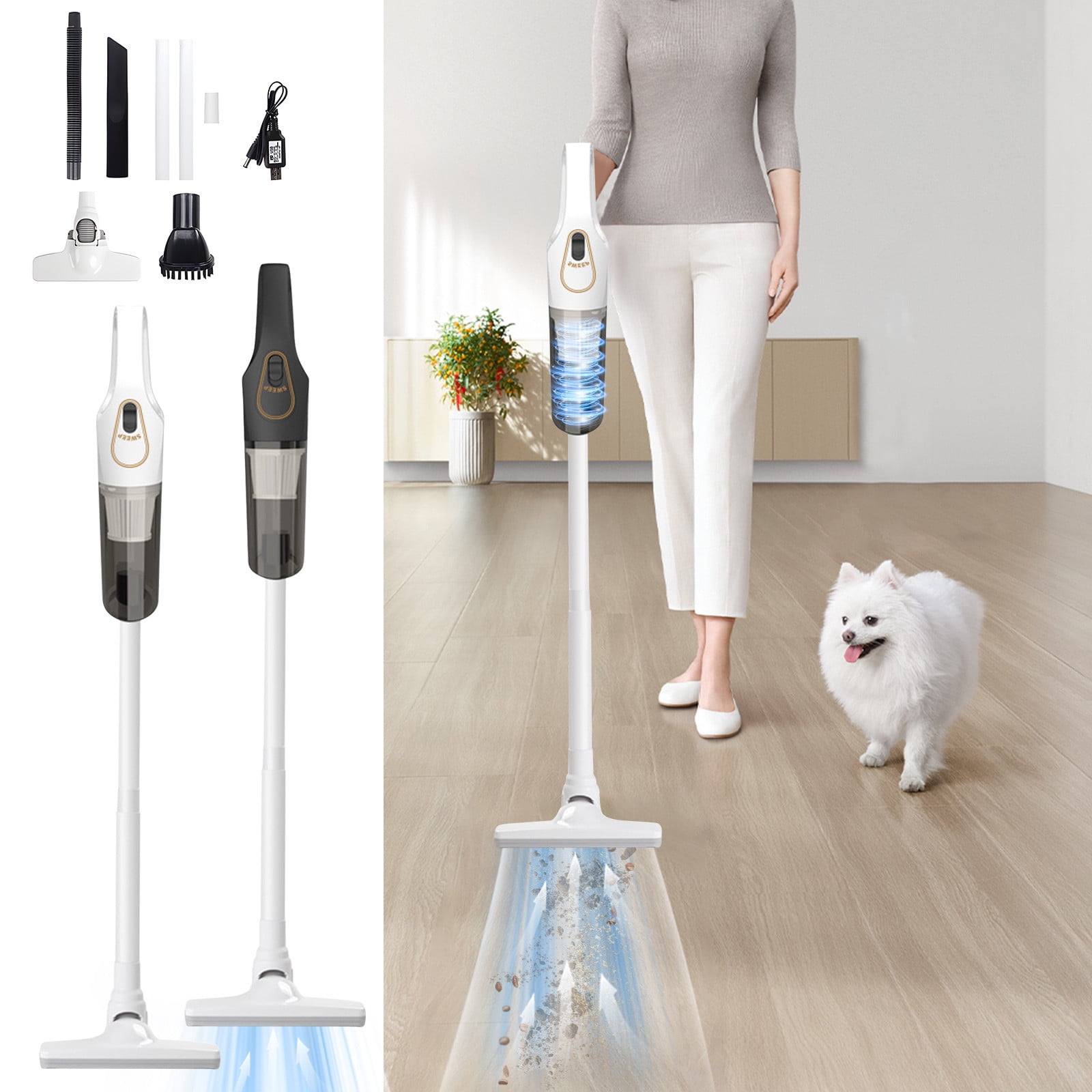 Two-In-one Mop Vacuum, Cordless Stick Vacuum, Wet Dry Cleaning ...