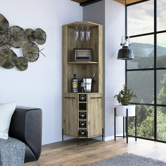 Two Independent Cabinets Bar Cabinet+Versatile Storage”-“Home Gathering ...