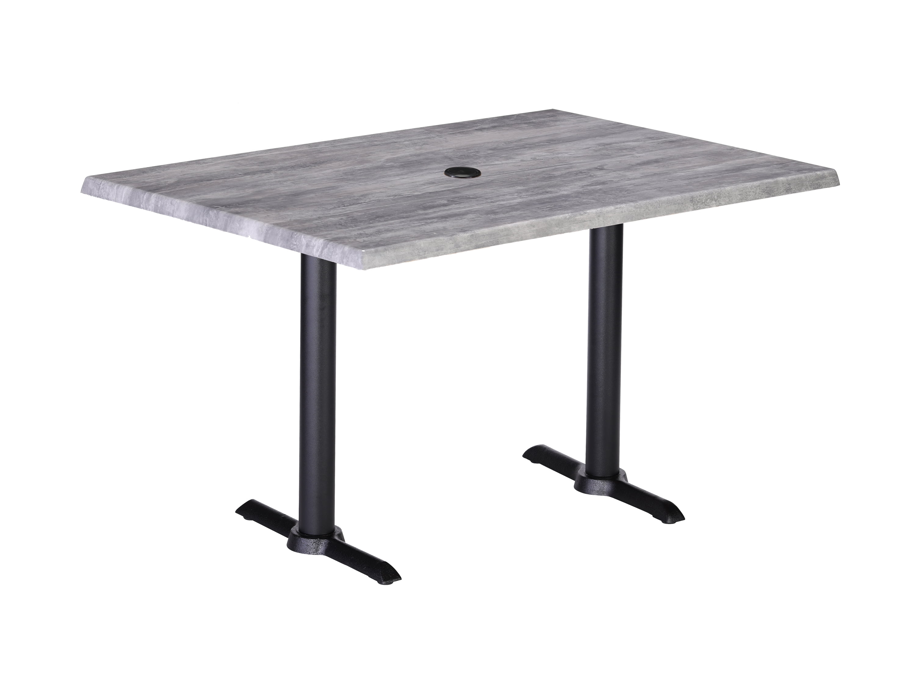 Two Indoor/Outdoor 36" Tall OD211EB Black Table Bases with a 22" Foot ...