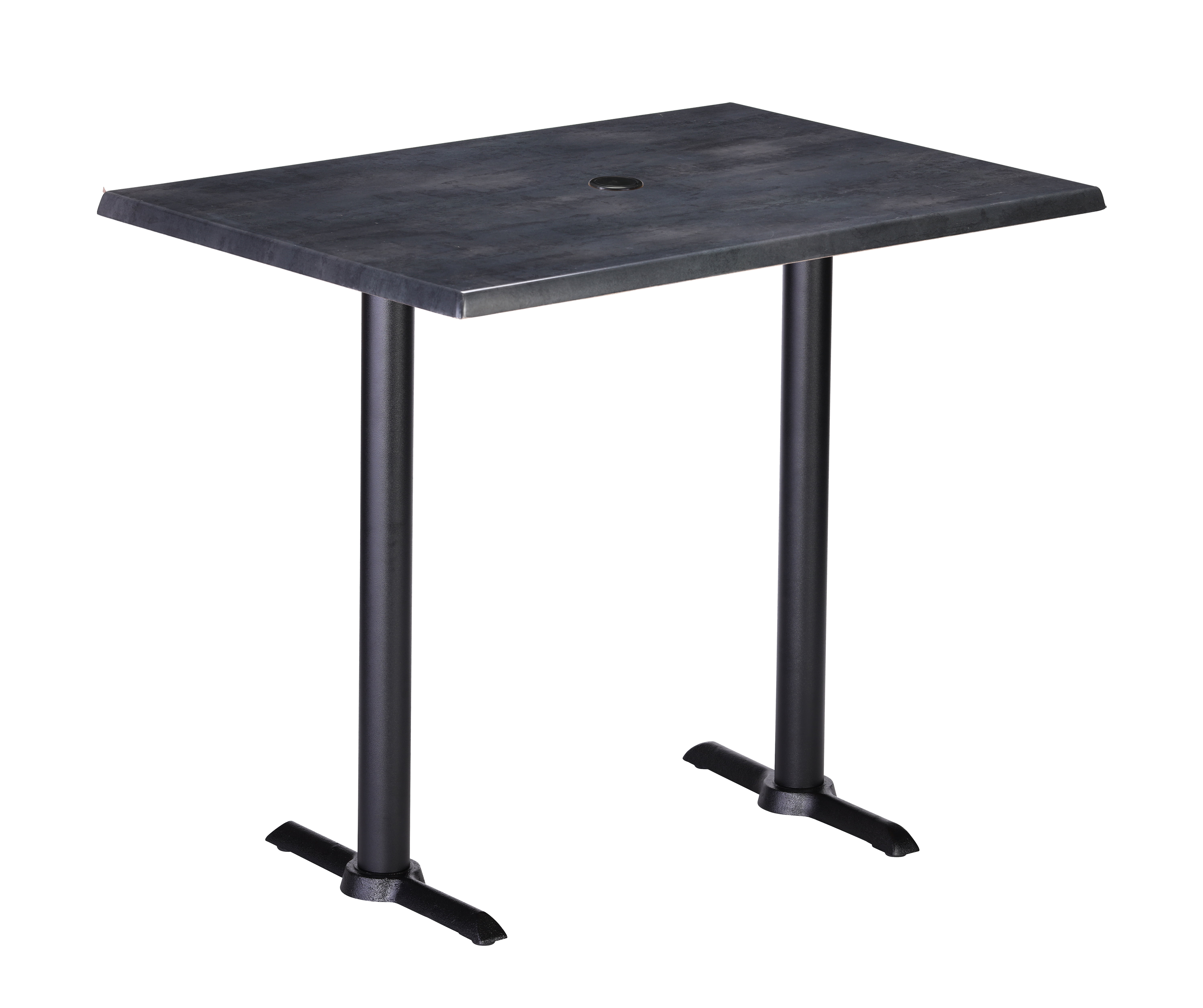 Two Indoor/Outdoor 42" Tall OD211EB Black Table Bases with a 22" Foot ...