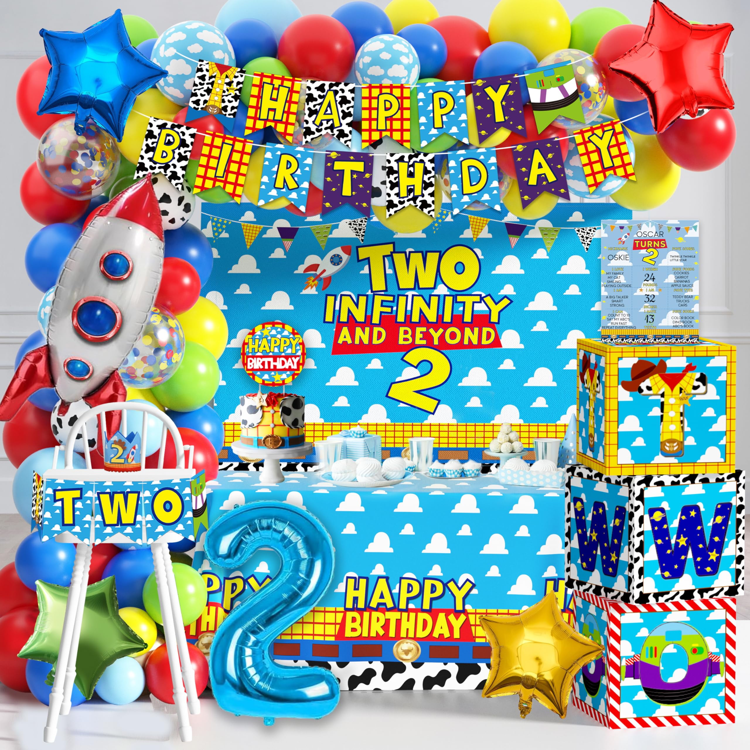 Two Infinity and Beyond RRF12 Birthday Decorations Cartoon Story 2nd ...