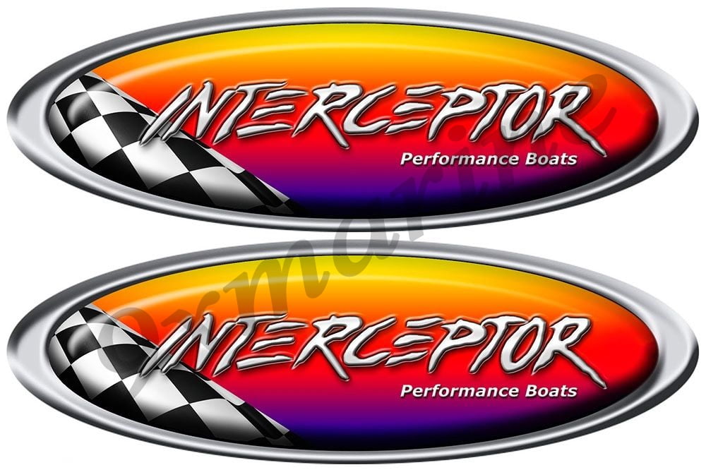 Two Interceptor Racing Oval Stickers - Walmart.com