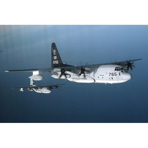 Two KC-130J Hercules Aircraft Refueling Exercise Style - A - 24x36 Inch ...