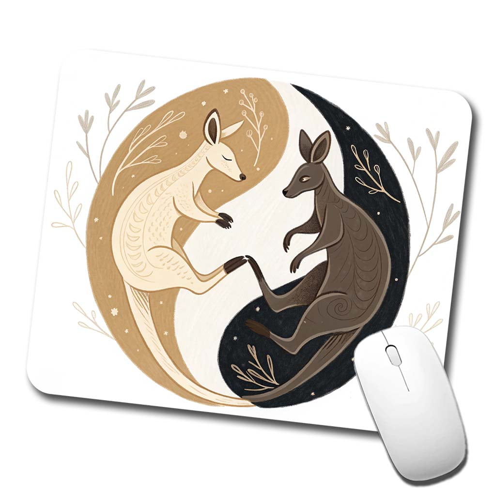 Two Kangaroos Yin Yang Dark Light Mouse Pad Low Profile Gaming Mat ...