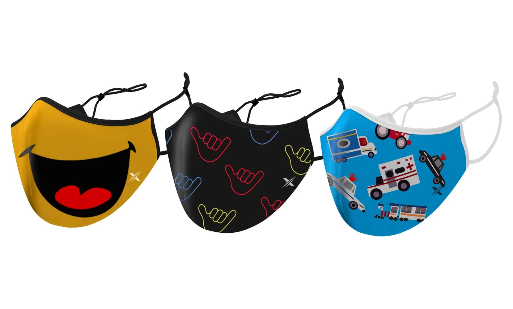 Two-Layer Reusable Kids Face Mask with Adjustable Earloop (3-Pack ...