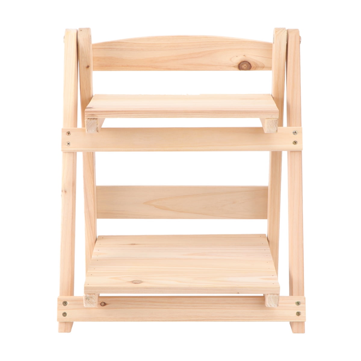 Two Layer Storage Rack Folding Retro Wood Shelf Simple Bookshelf ...