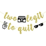 Two Legit To Quit Banner, Second Birthday Banner, Hip Hop Party ...